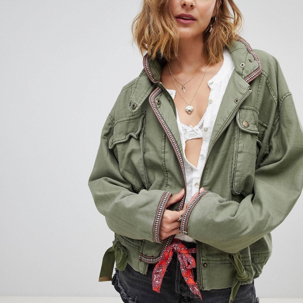 Free People Flight Line Military Jacket - Gem